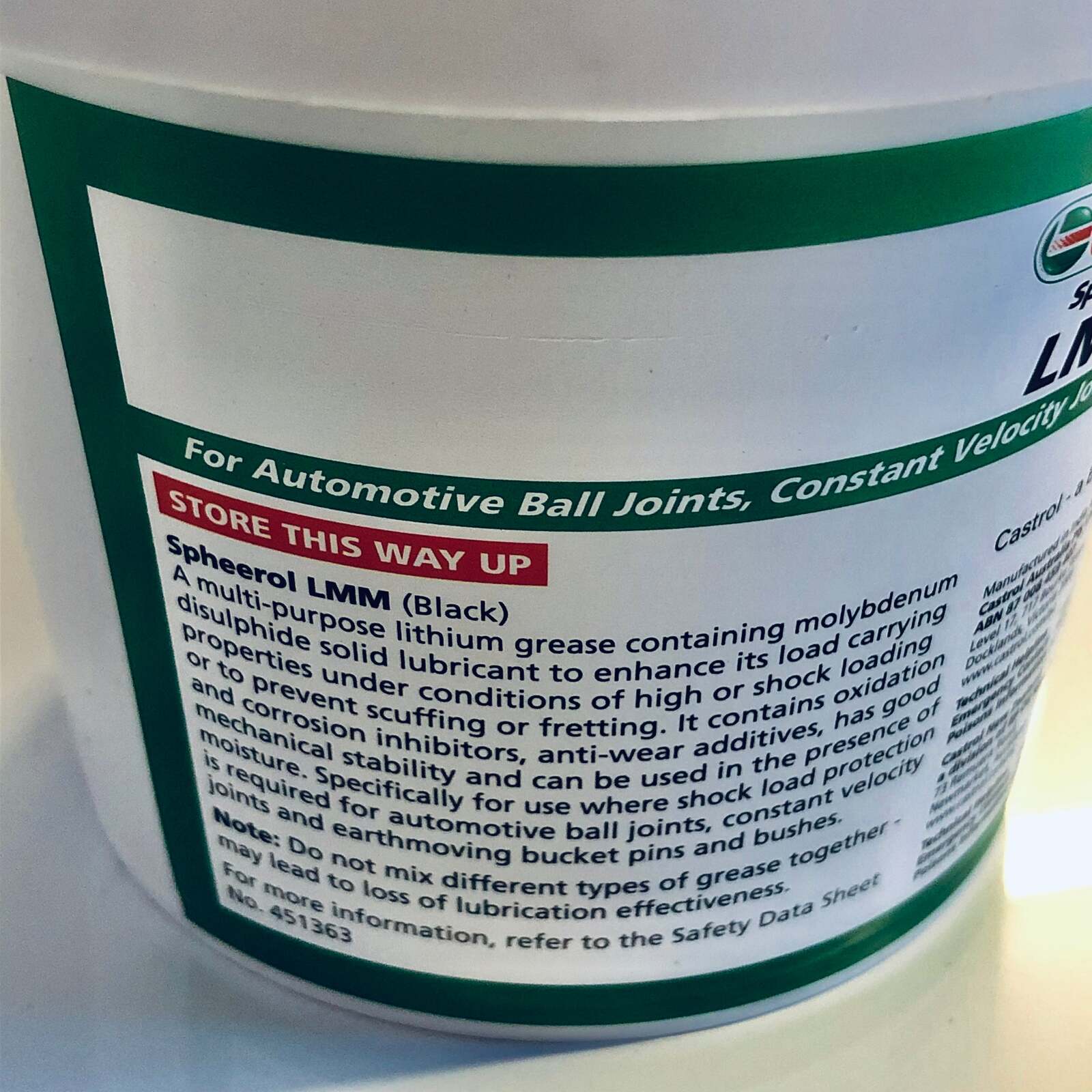 Grease Spheerol LMM Castrol Heavy Duty Extreme Pressure 500G