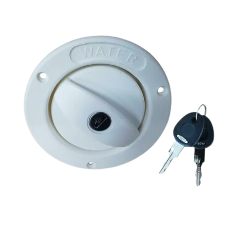 Caravan lockable water filler WITH cap and keys WHITE 25mm hose - Coast ...