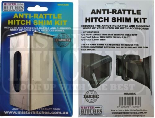 Anti Rattle Hitch Shim Kit Mister Hitches 3PC Ball Mount Tow Bar Trailer