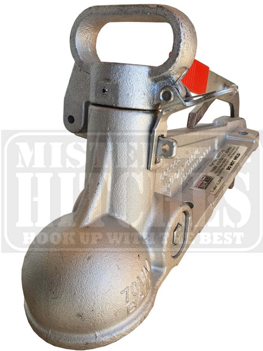 Mister Hitches 70mm Electric Coupling 4500kg Dacromet, Hand Brake Lever