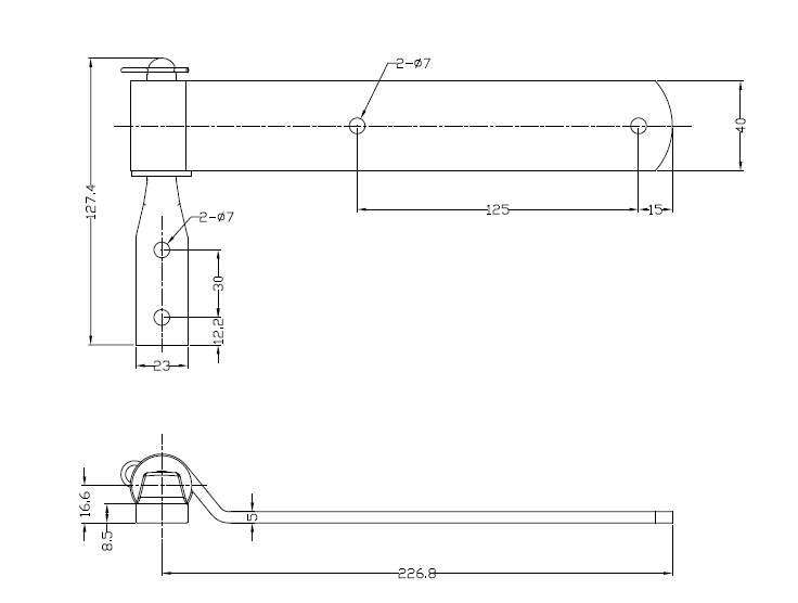 240mm Stainless Steel (Polished) Ute Tray Side Board Hinge Kit