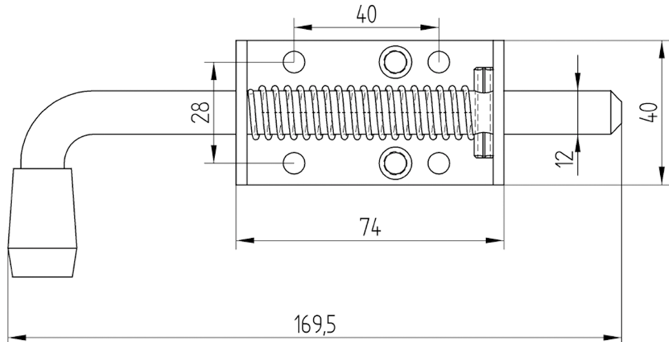 10 x Locking Spring Bolt / Shock Bolt 16cm for doors, benches, slides ...